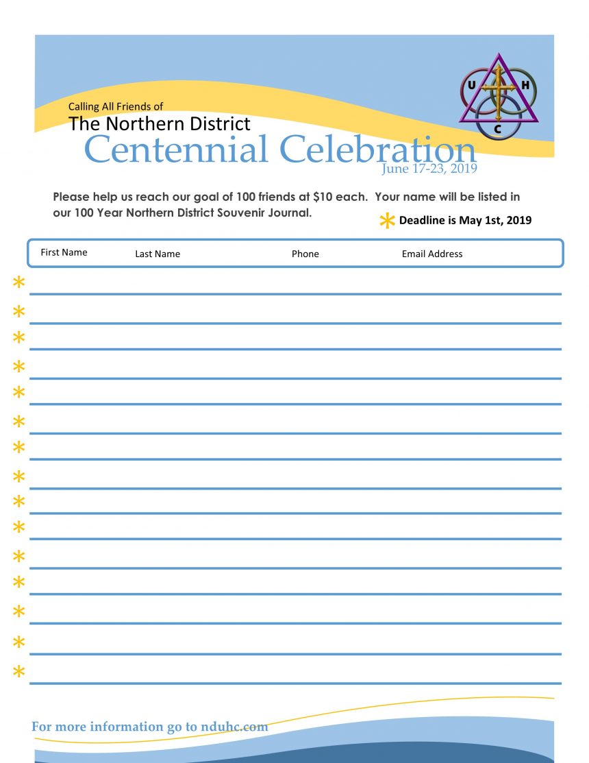 100 Friends Form – Northern District Website 100 Friends Form – Northern District Website